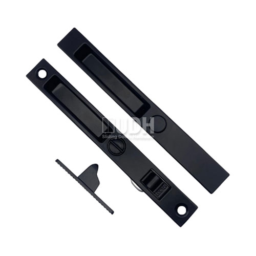 Sliding Door Standard Lock 6-5/8" Screw Spacing Aluminum Black